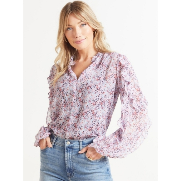 Evereve | Tops | Evereve Roan Ryan Molly Mini Ditsy Floral Ruffle ...
